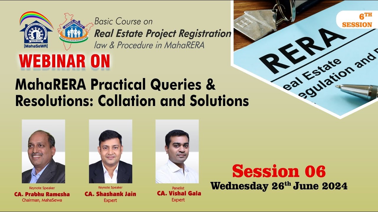 Part 6 | MahaRERA Practical Queries & Resolutions: by CA. Shashank Jain ...
