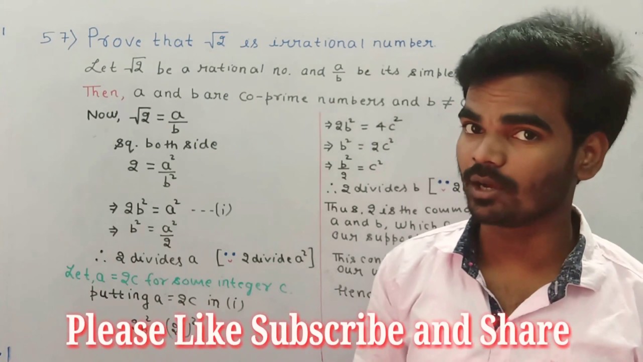 57. Prove that under root 2 is irrational number by skc - YouTube