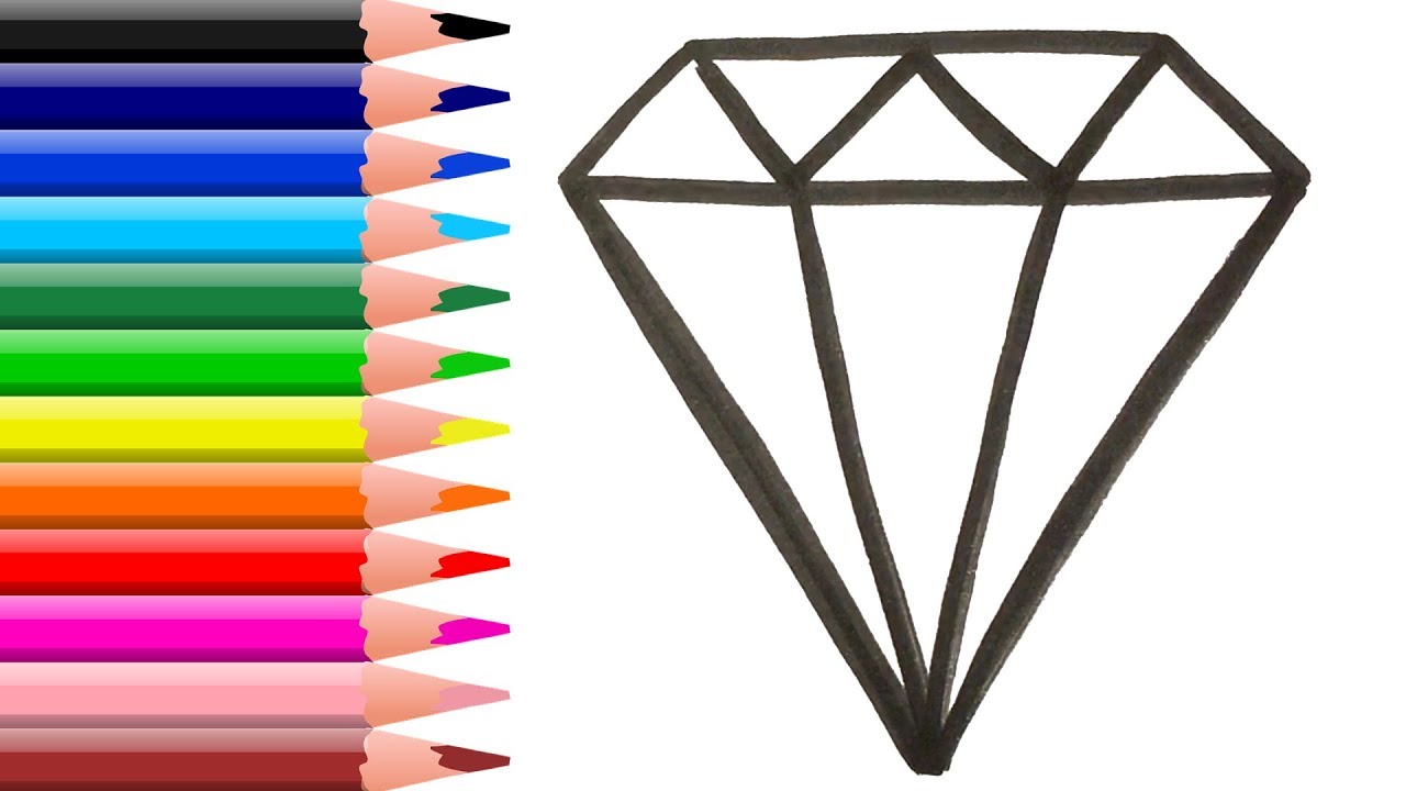 Cara Menggambar dan Mewarnai Diamond Pelangi - YouTube