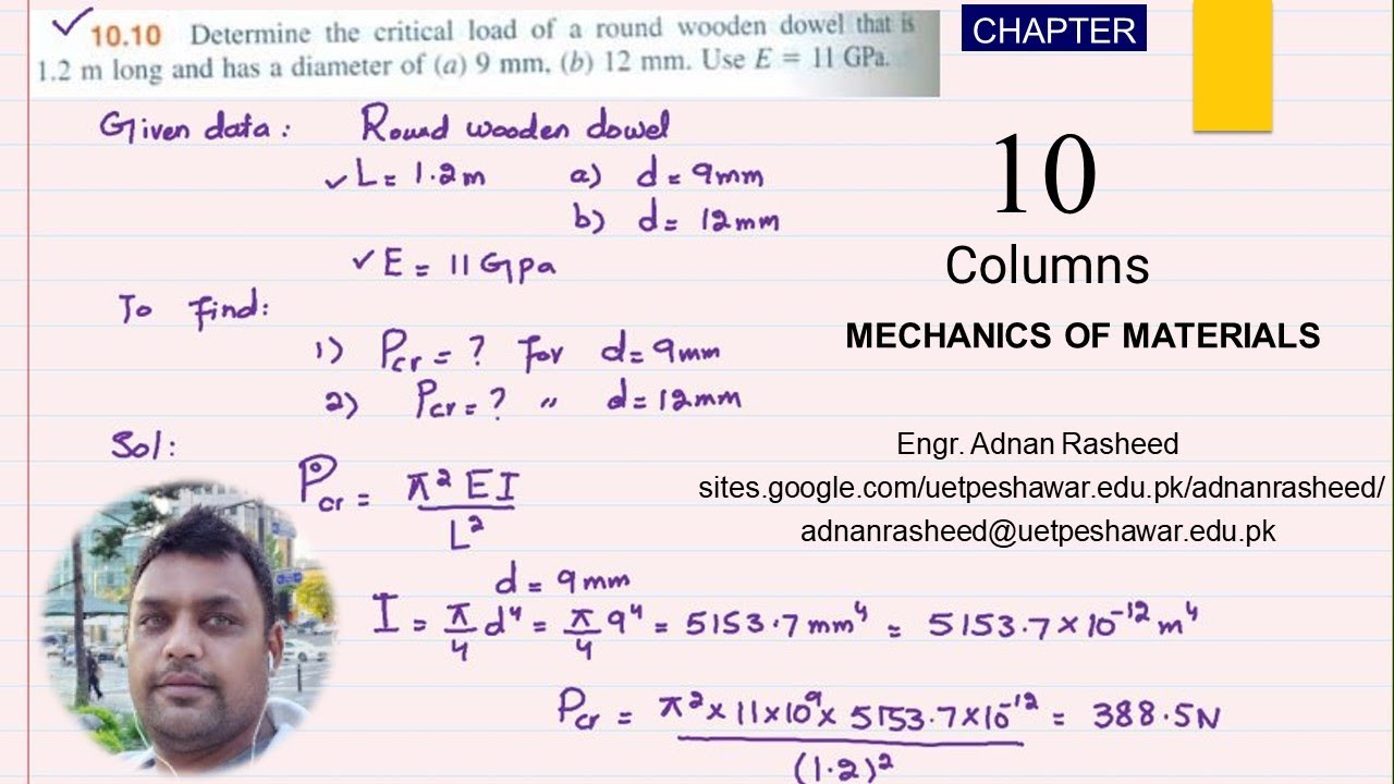 Problem 10.10 | Chap 10 | Columns | Mechanics of Materials | Beer ...