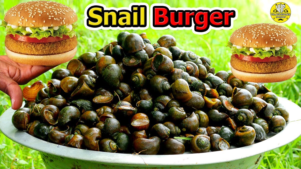 Crispy Snail Burger Recipe | நத்தை பர்கர் | Home Made Burger | Village ...