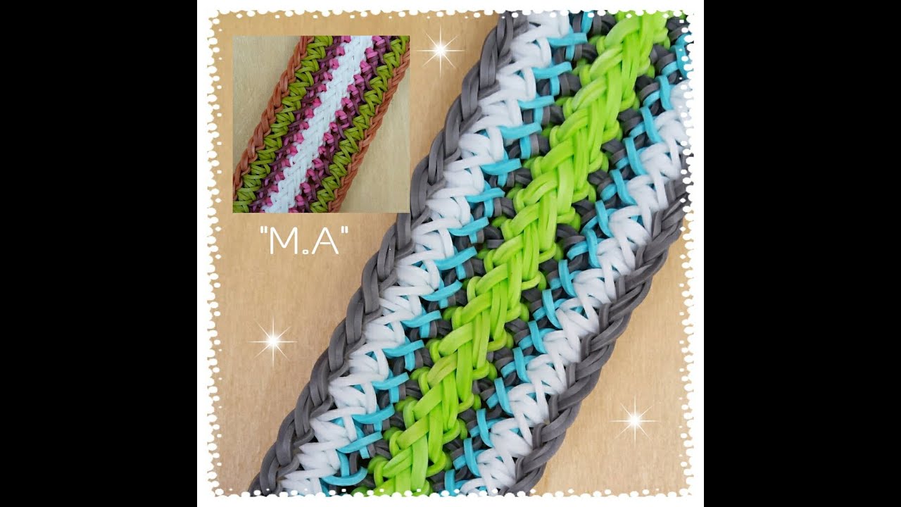 "MA" Rainbow Loom Bracelet/How To Tutorial - YouTube