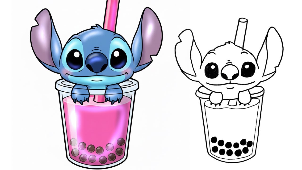 Stitch Bubble Tea Nasıl Çizilir🧋How to Draw Stitch Bubble Tea Easy ...