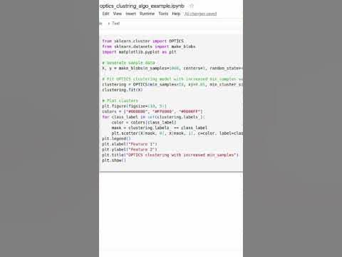 OPTICS (Ordering Points To Identify the Clustering Structure) Clustering Example in Python - YouTube