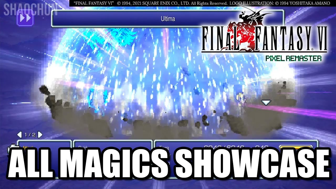 ALL MAGIC SHOWCASE! FINAL FANTASY VI PIXEL REMASTER (FF6) - YouTube