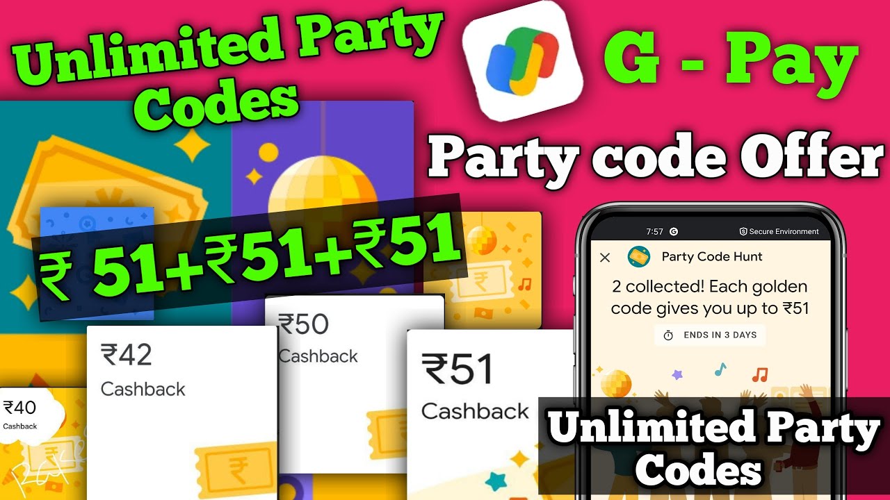 G pay Party Codes Unlimited Trick || Gpay Earn ₹ 51 Per Party code 🔥How ...