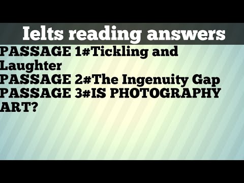 Ielts reading answers|Tickling and Laughter|The Ingenuity Gap|IS ...