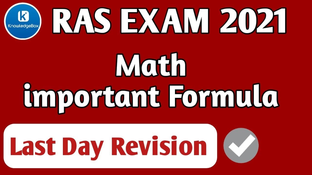 RAS Pre EXAM 2021 | MATH Formula| | Knowledge Box | - YouTube