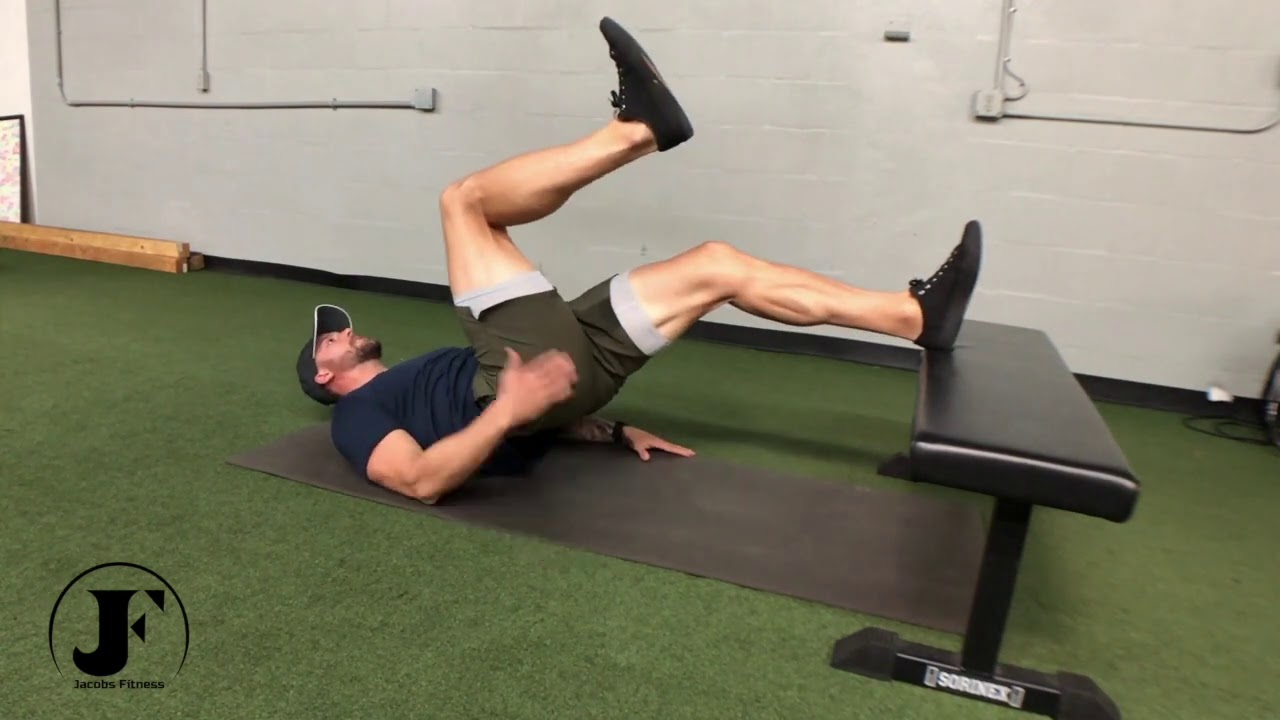 Single Leg Straight Leg Bridge - Feet Elevated Tutorial - YouTube