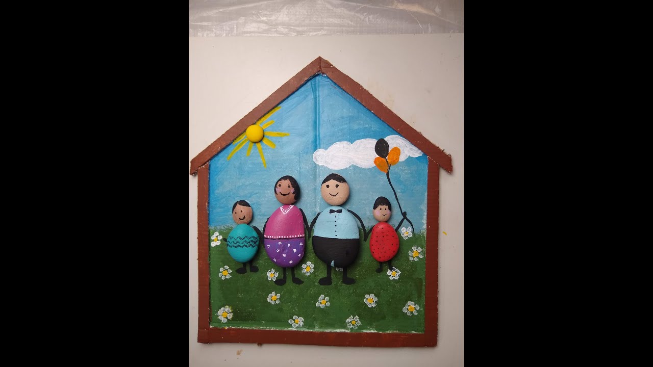 Pebble Family Art/Pebble Art/Stone Art/Pebble craft - YouTube