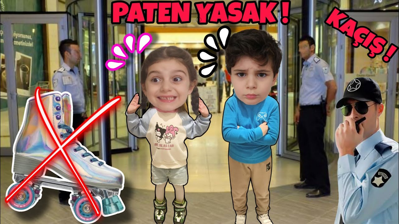 UTKU, ASEL AVM DE GÜVENLİKTEN KAÇIŞ ! PATEN YASAK DEDİ VE GİZLİ GİRDİK ...