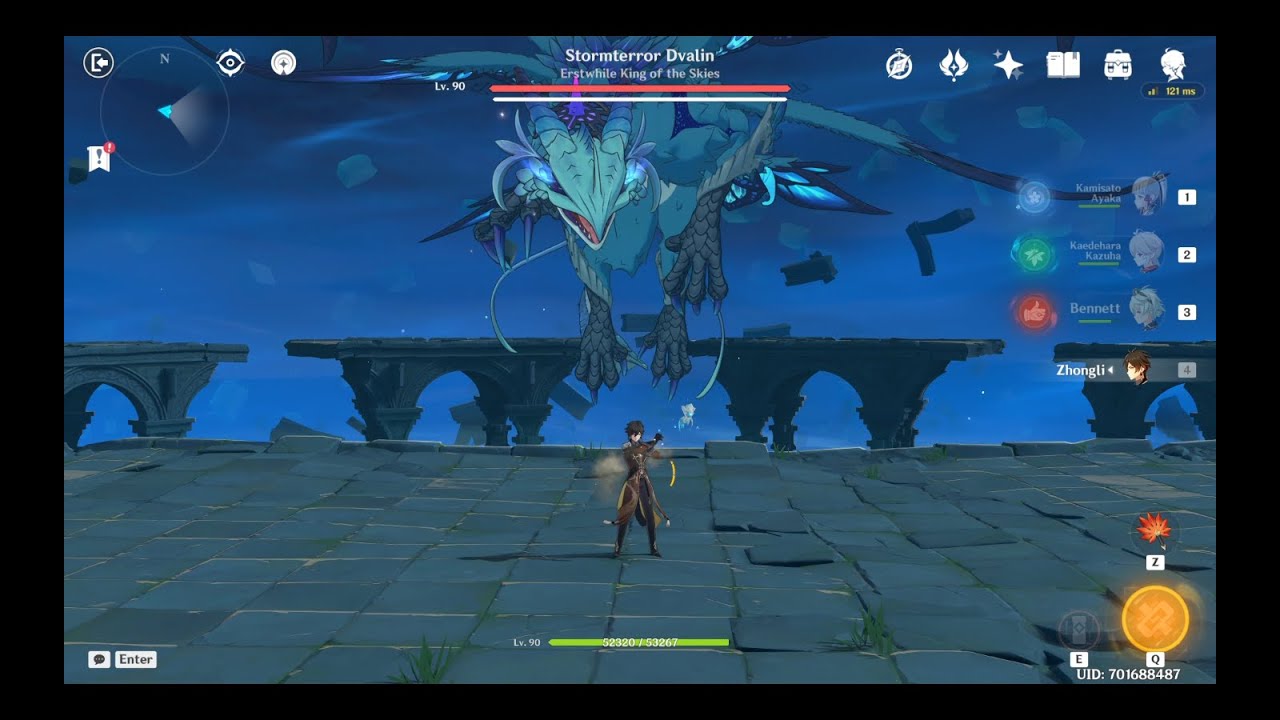 Genshin Impact Stormterror Dvalin Boss Fight (Ayaka + Bennett ) - YouTube