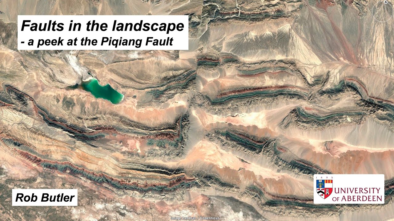 Faults in the landscape - a peek at the Piqiang Fault - YouTube