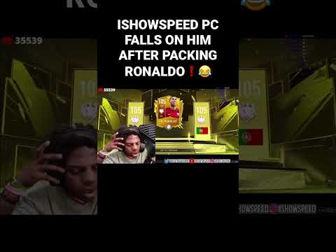ISHOWSPEED PC FALLS ON HIM AFTER PACKING RONALDO ️😂 #funny #ishowspeed ...