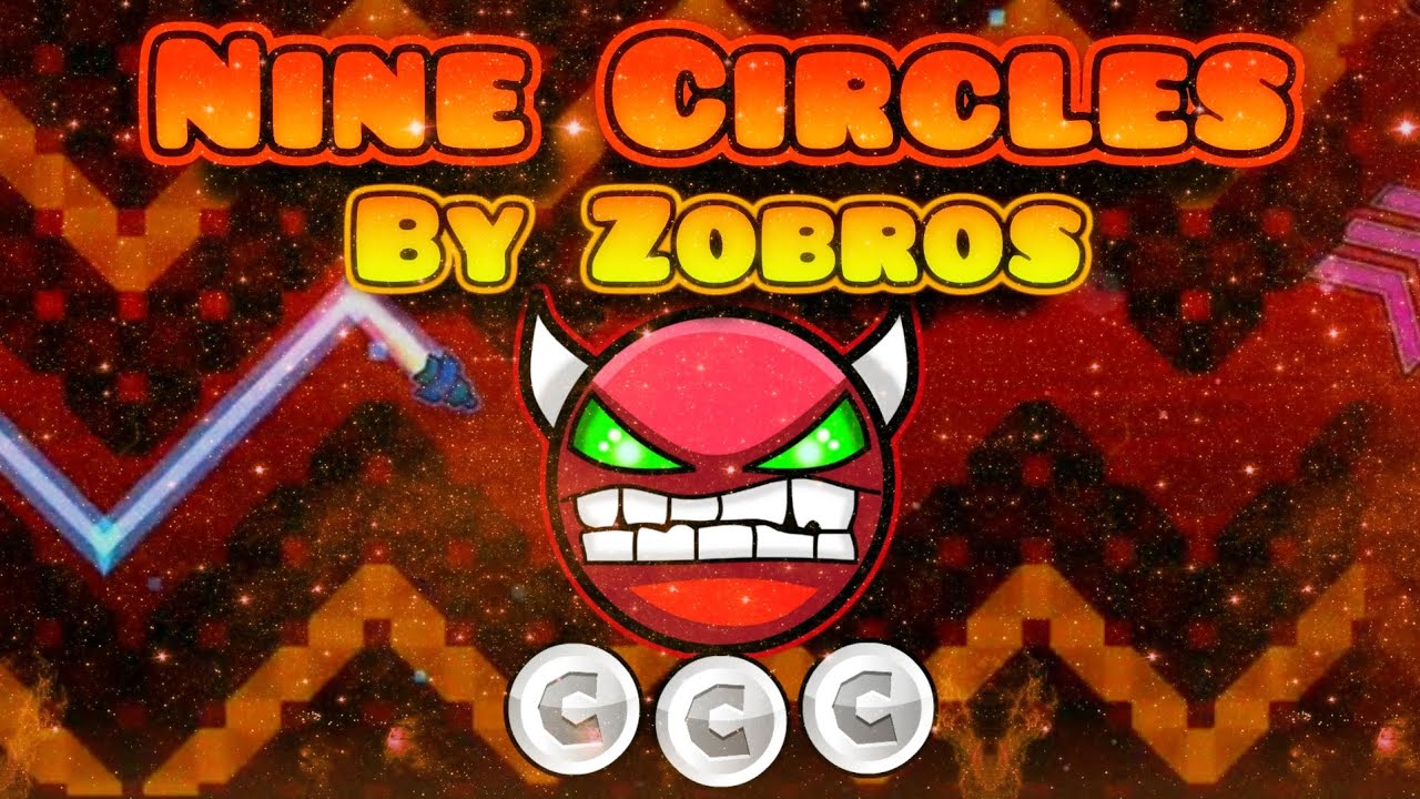 (60hz mobile) Geometry Dash - Nine Circles by Zobros(3 Coins) - YouTube