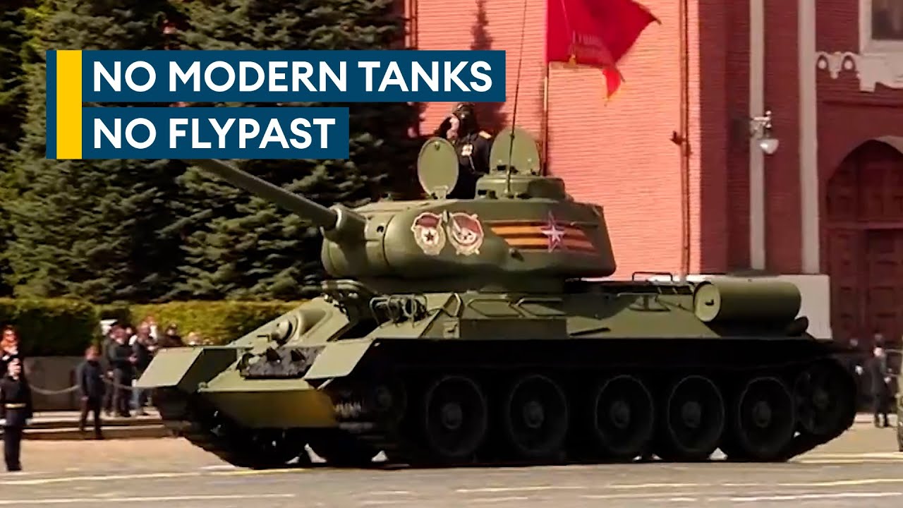 Just one tank on show in scaled-down Russian Victory Day parade - YouTube