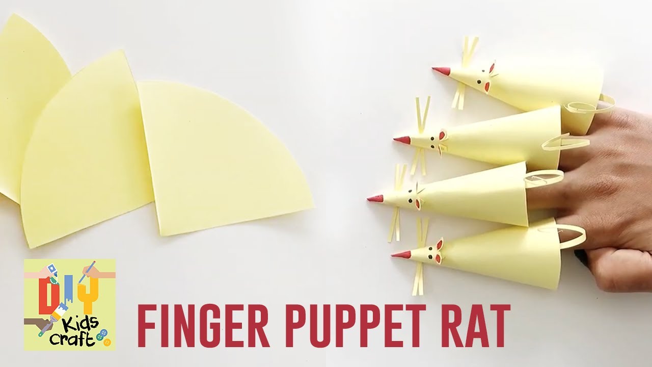 How to Make a Paper Rat Finger Puppet | Easy mouse puppet craft for ...