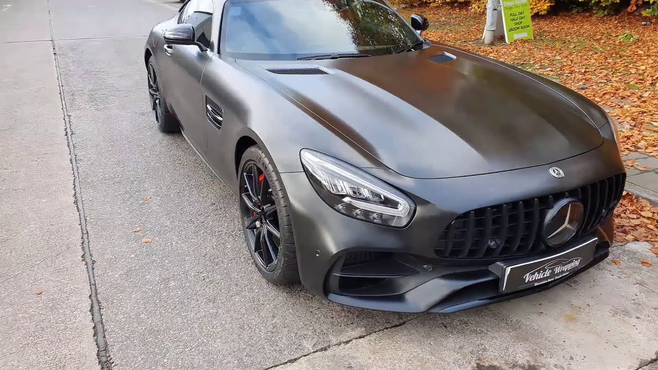 Mercedes Benz AMG GT S 63 - Satin black vinyl wrap - YouTube