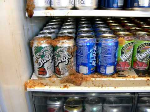 Messy fridge (due to exploding soda) - YouTube