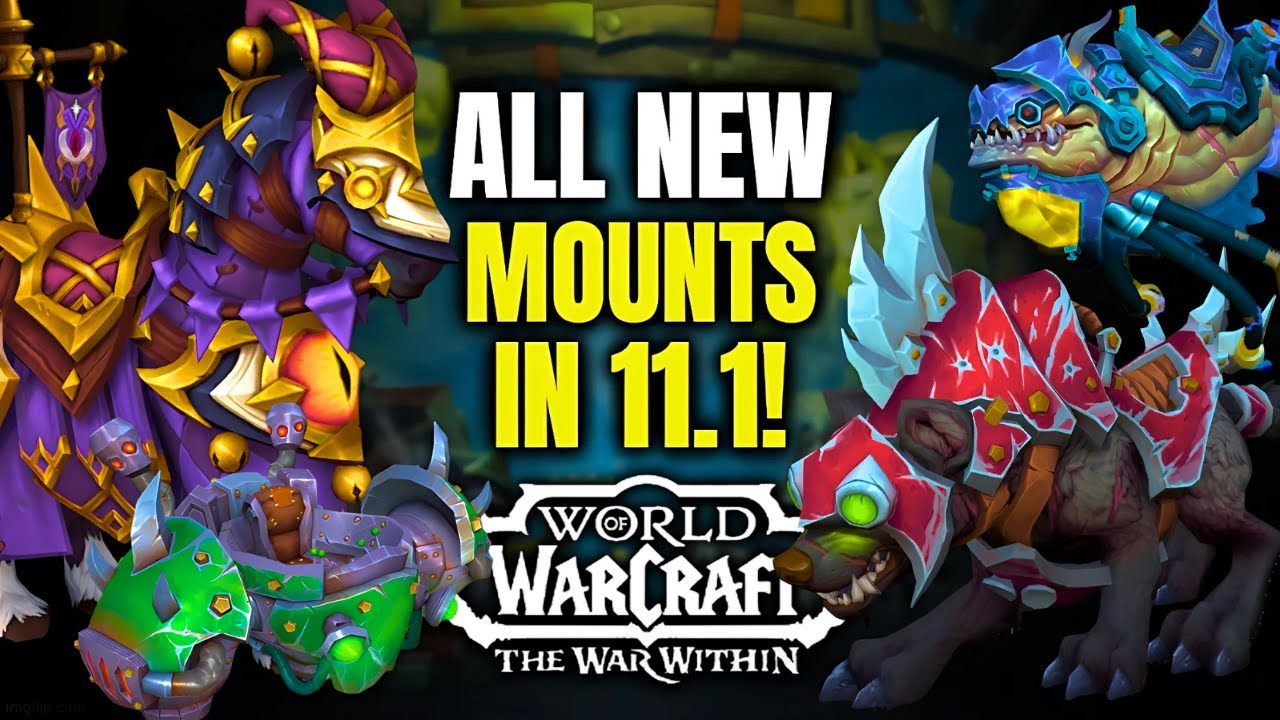All New 30+ Mounts Coming In Patch 11.1! Darkmoon Horses, T-REX, KSM ...