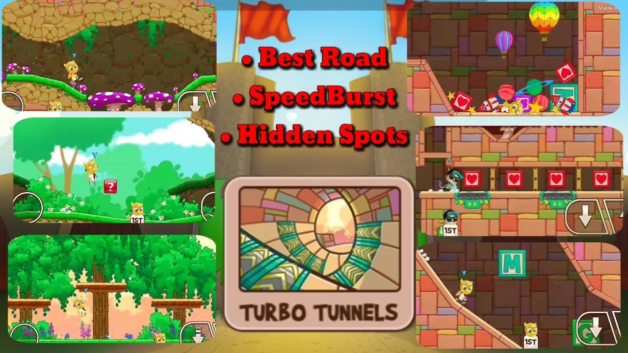 Fun Run 3 Arena • TURBO TUNNELS | BEST ROAD, SPEEDBURST & HIDDEN SPOTS ...