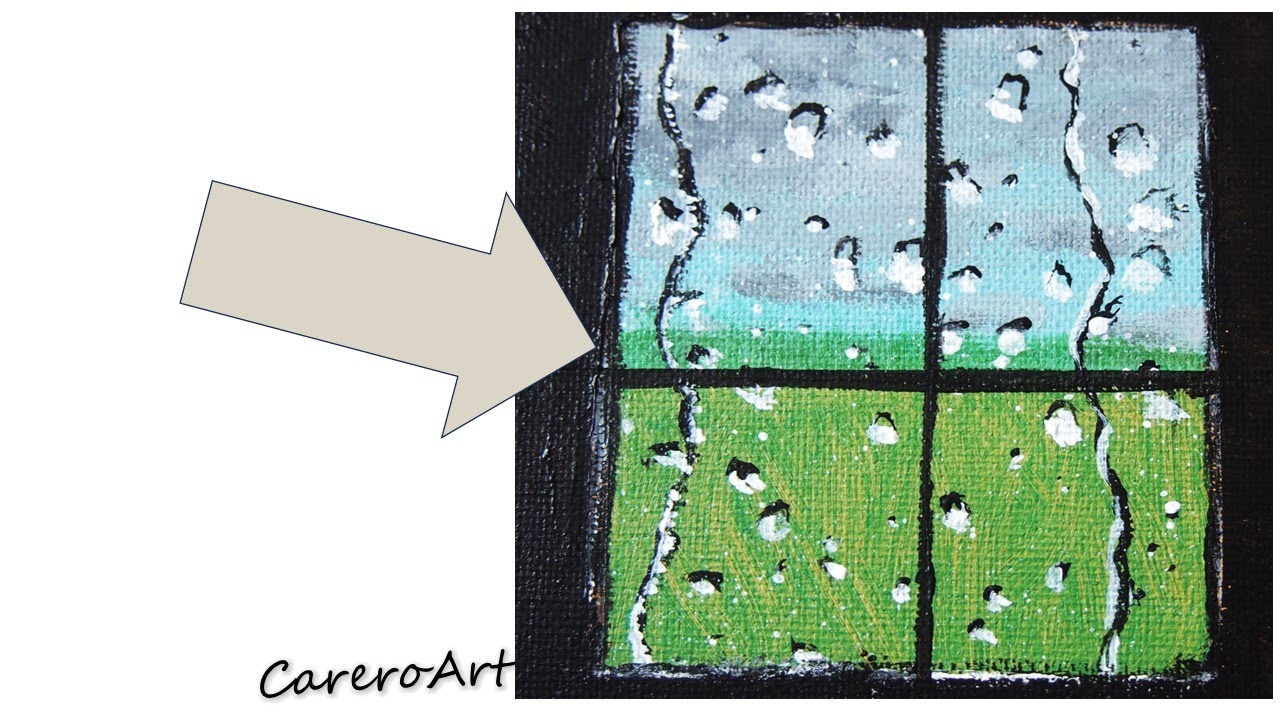 How to paint waterdrops on a window / Tutorial/ Step by step/ ACRYLIC ...
