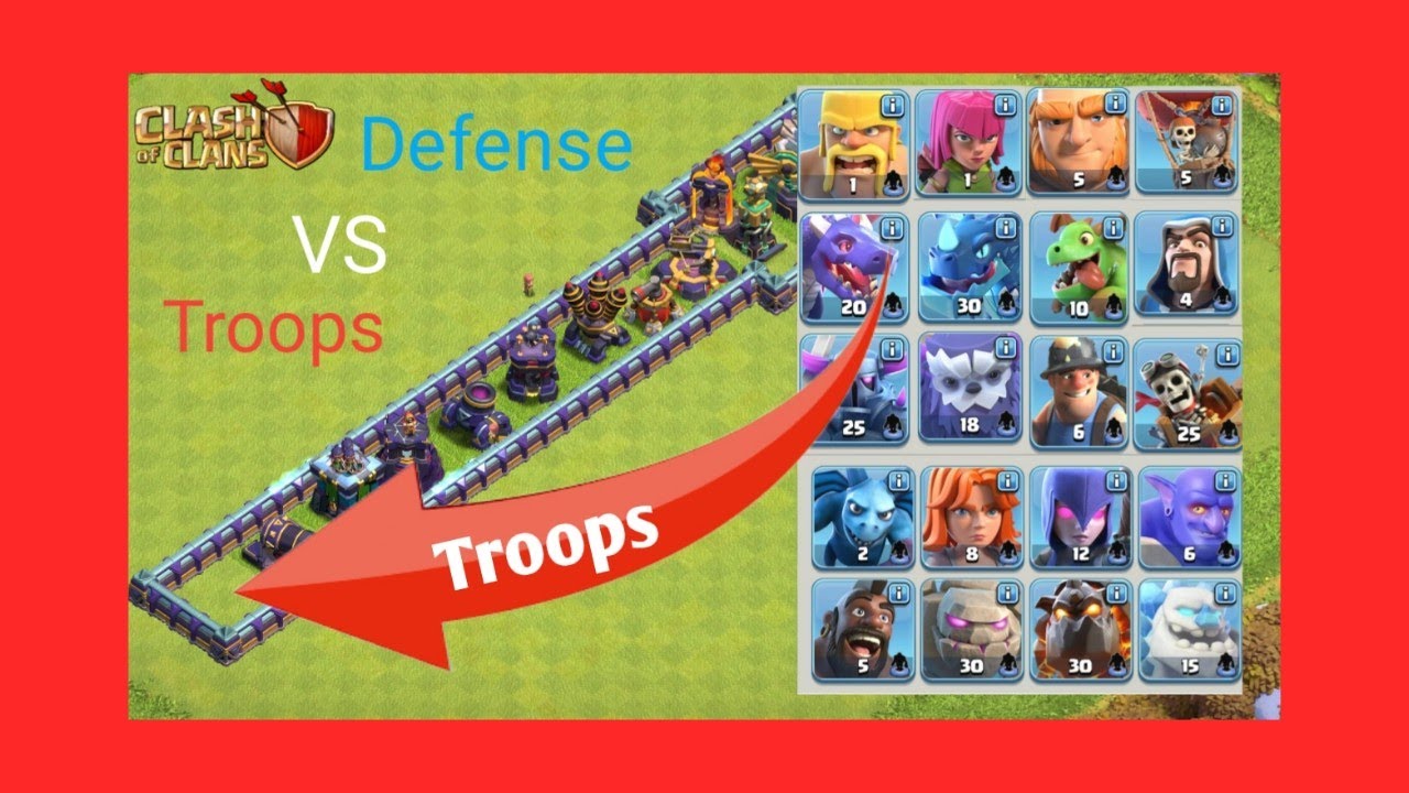 All Defense VS All Troops clash of clans|| coc || - YouTube