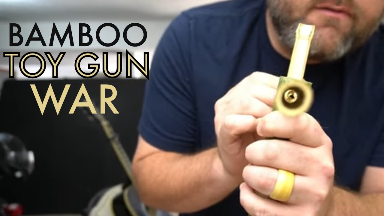 Bamboo Toy Gun War - YouTube