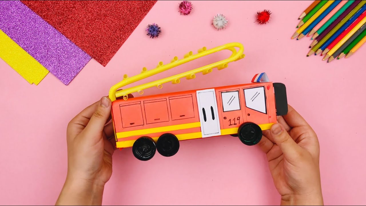 Epic Fire Truck DIY Toy Tutorial 🚒 Easy Craft for Kids - YouTube