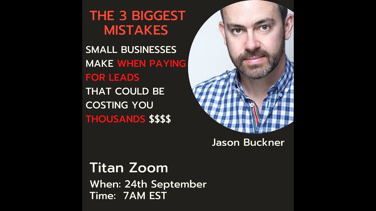 Jason Buckner - The 3 Biggest Mistakes - Sept 24 2021 - YouTube