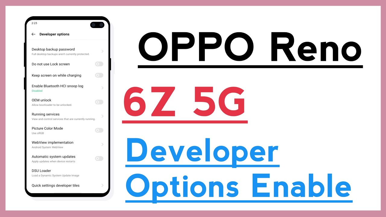 OPPO Reno 6Z 5G How To Enable Developer Options - YouTube