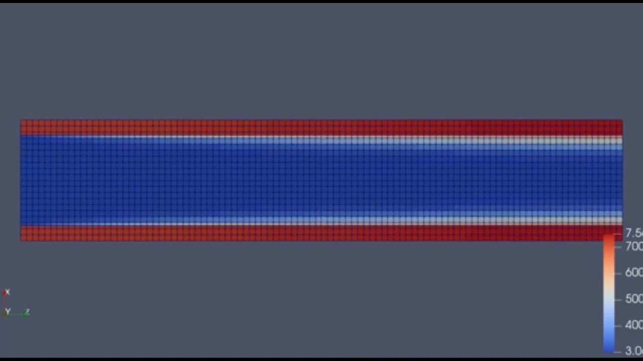 Animation of Conjugate heat transfer simulation of pipe. - YouTube