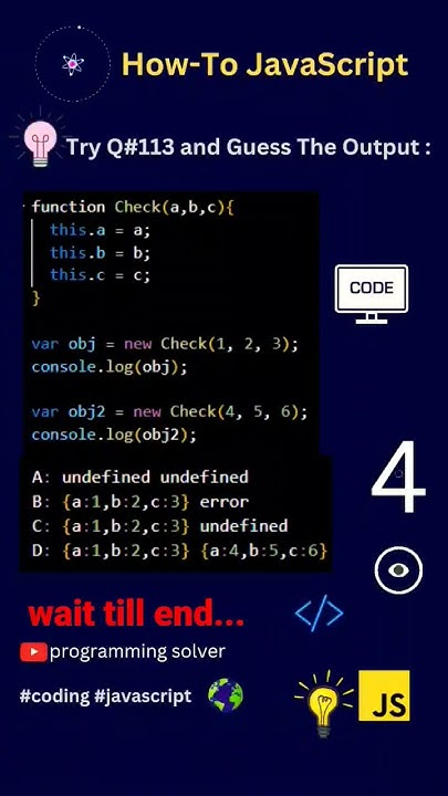How To Code Javascript Q113 Try Solve And Guess The Output Shorts Coding Programming