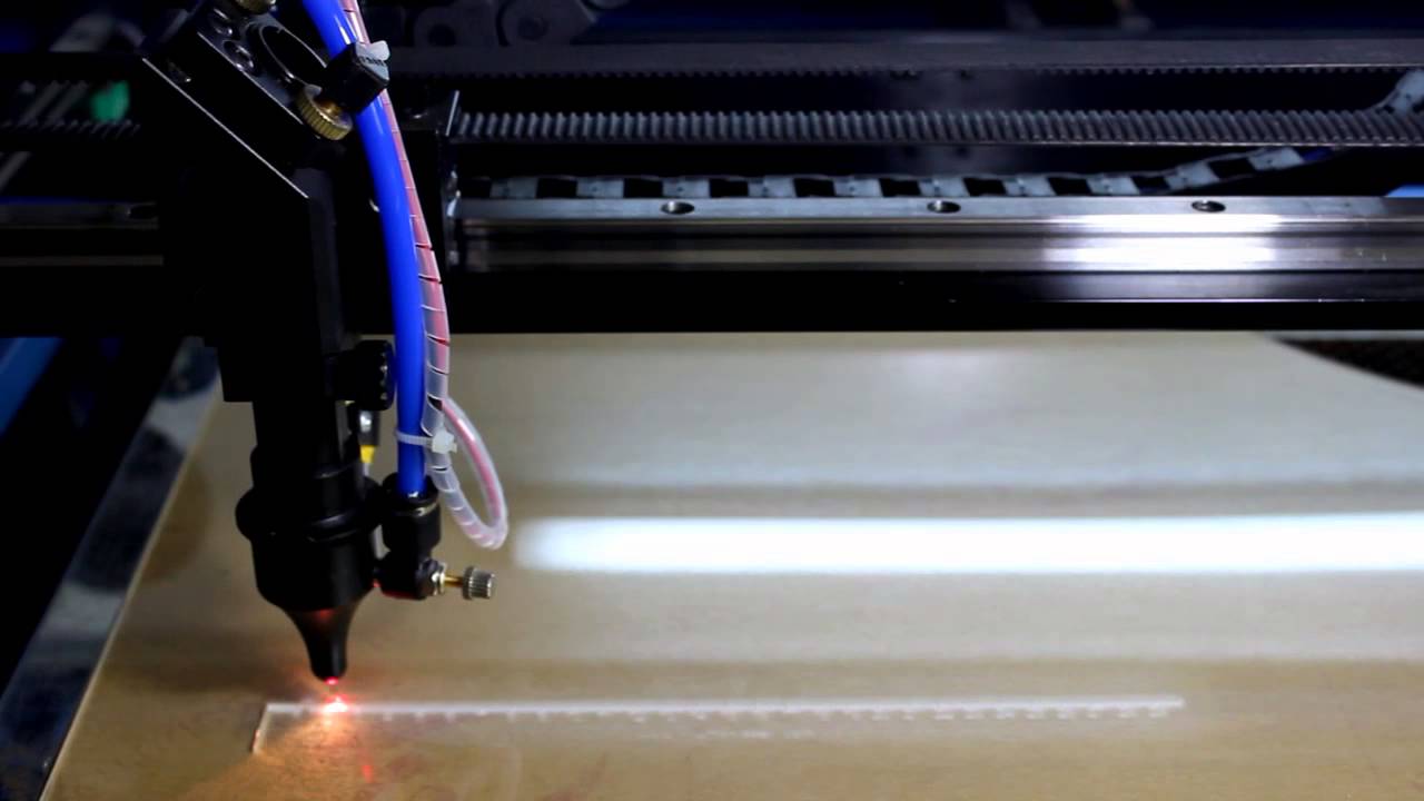 Make ruler with 3mm acrylic by 50W laser cutting machine - YouTube