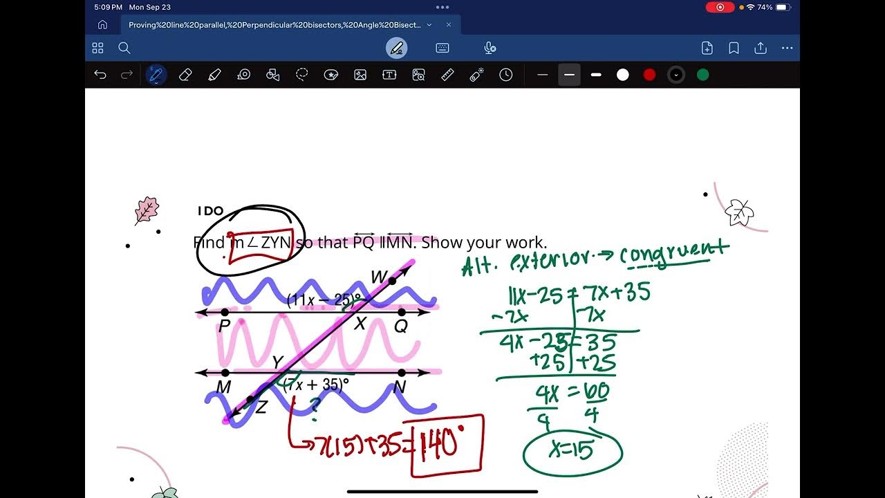 Proving lines parallel, Perpendicular Bisectors and Angle Bisectors - YouTube