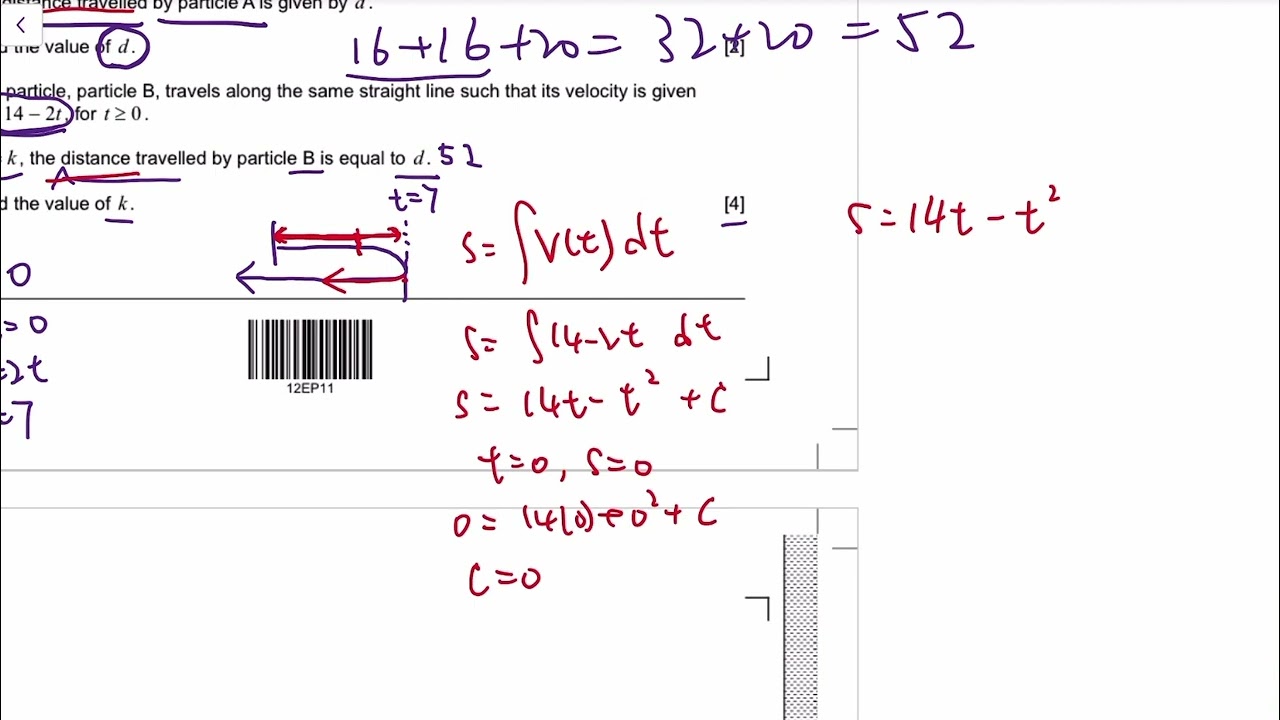 IB Math AA 2021 May TZ2 Paper 1 SL Q9 - Kinematics - YouTube
