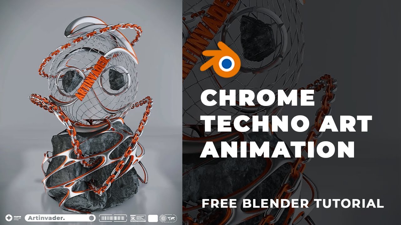 😱 CREATE STUNNING ORGANIC CHROME SHAPES IN BLENDER 😱 ABSTRACT TECHNO ...