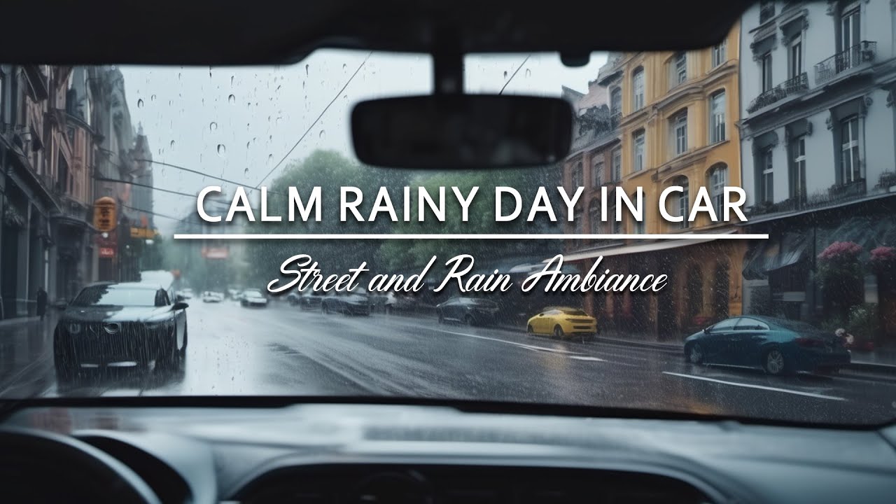 Rainstorm From Inside Car with Thunder | 2H Heavy Rain for Sleep, Study ...