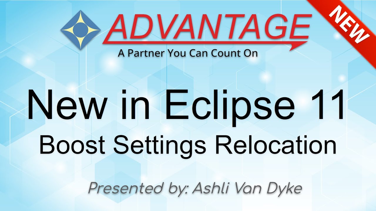 New in Eclipse 11: Boost Settings Relocation - YouTube