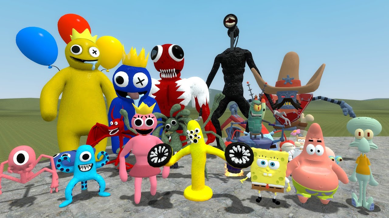 Roblox Rainbow Friends + Siren Head VS Cursed SpongeBob In Gmod ! - YouTube