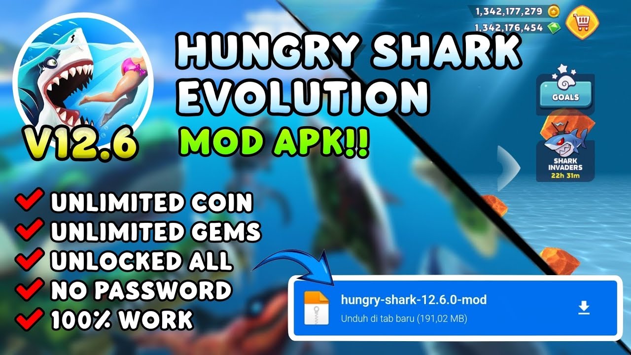 NEW UPDATE!! Hungry Shark Evolution MOD APK V12.6 Desember 2024 - No ...