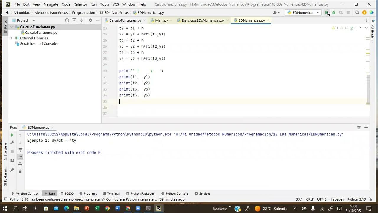 MN 31 oct 19 EDs Numéricas en Python - YouTube