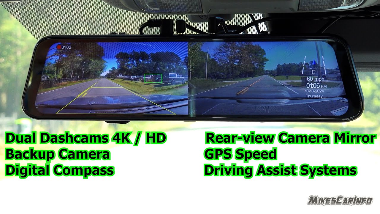 Pelsee P12" Plus Rearview Mirror Camera System -- $129 - YouTube