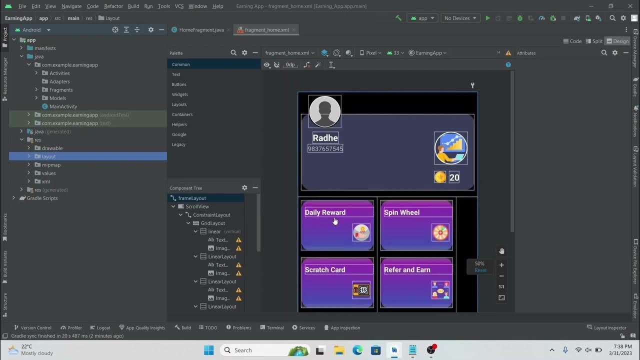 Create Earning App in Android Studio Part 7 Android Reward App Tutorial - YouTube