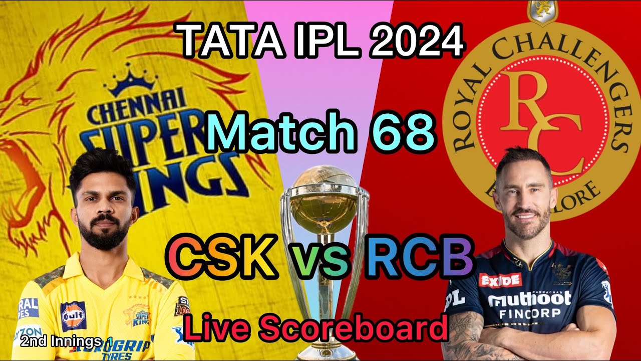 TATA IPL 2024 Match 68 (CSK vs RCB) Chennai Super Kings vs Royal ...