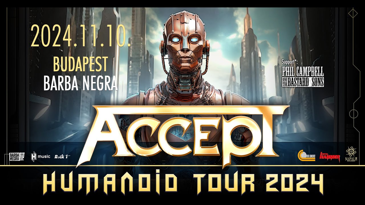 ACCEPT - meghívó: HUMANOID TOUR 2024 - Budapest, Barba Negra, November ...