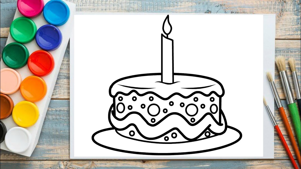 Beautiful Happy Birthday Cake Drawing | How to Draw A Birthday Cake For ...