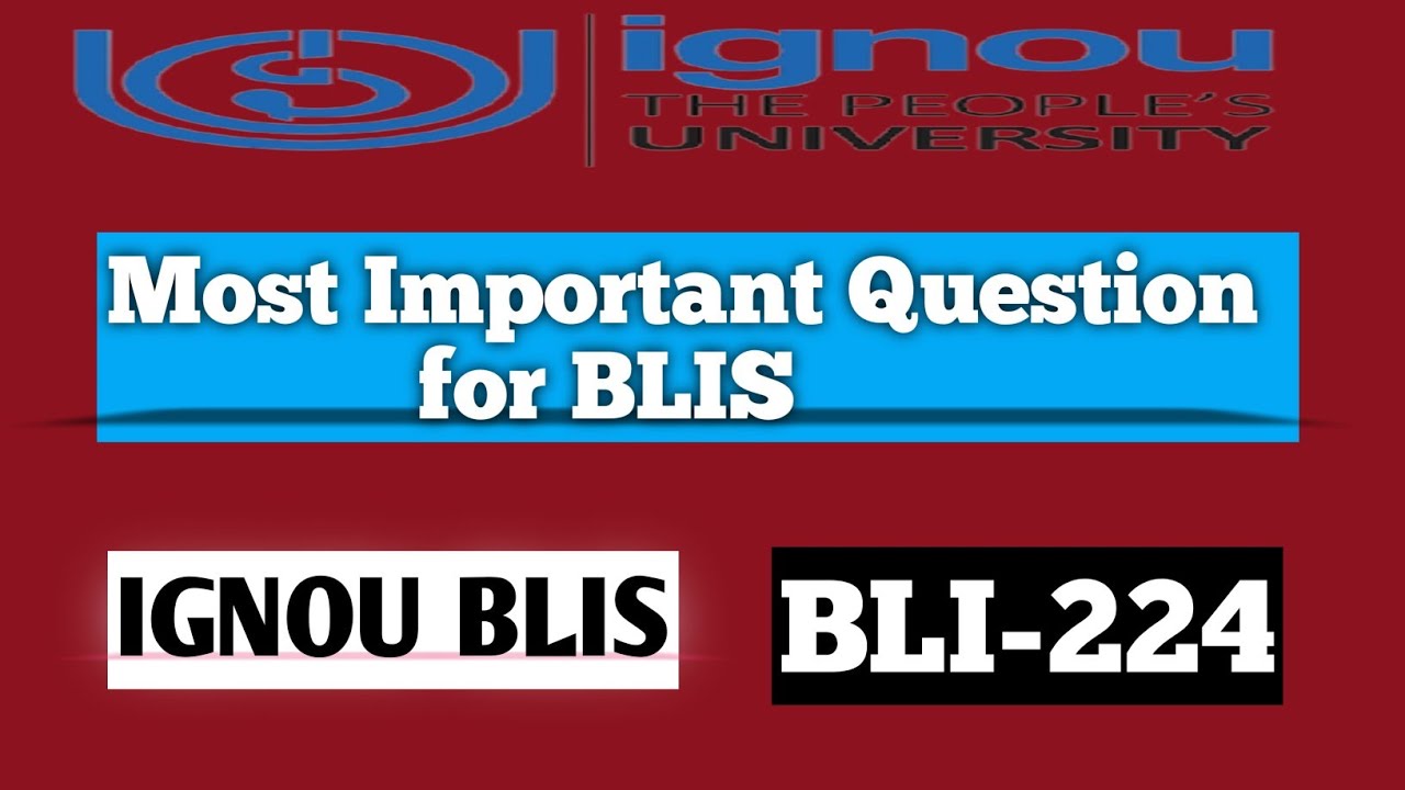 IGNOU BLI-224 Most Important Questions | BLI-224 महत्वपूर्ण प्रश्न ...