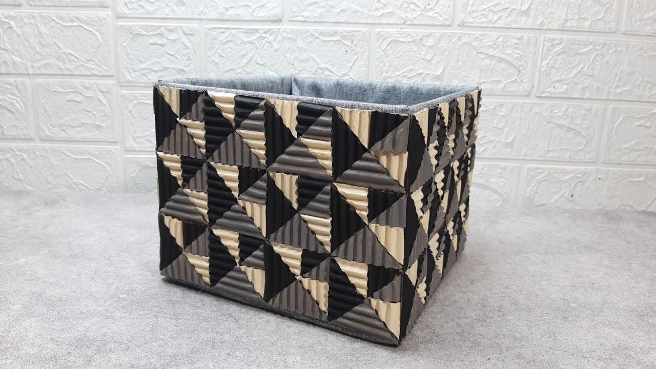 I Made My Own Storage Basket From Scraps of Cardboard | Cardboard Craft ...