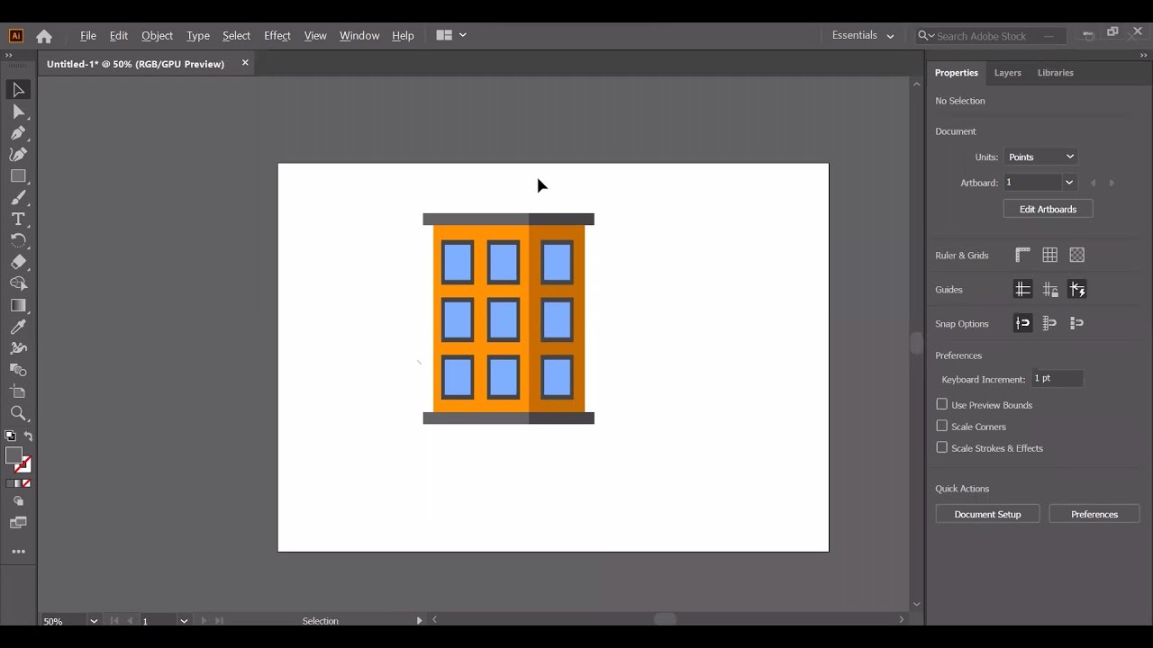 Simple Vector Building | Adobe Illustrator - YouTube